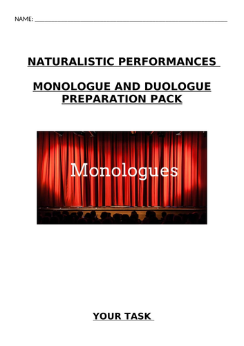 Monologue Pack - for GCSE and A Level Drama! | Teaching Resources
