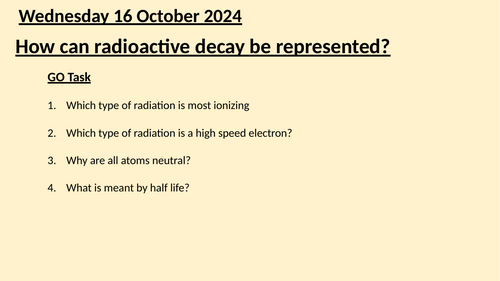 Radioactive decay | Teaching Resources