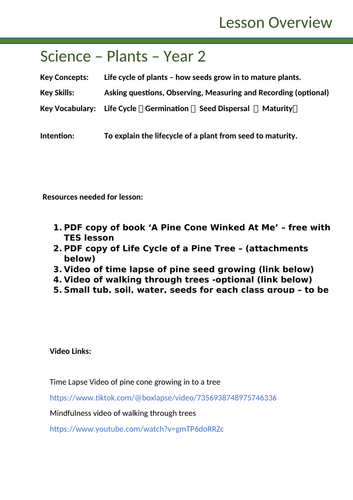 Year 2 -Science Lesson - Life Cycle of Plants and Germination ...