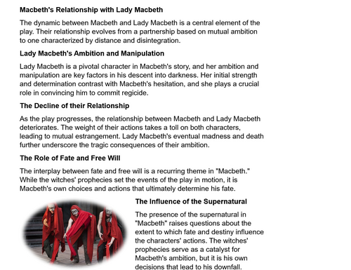 AQA GCSE English Literature - Macbeth - A Character Analysis of Macbeth ...