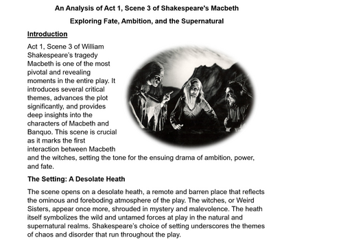 AQA GCSE English Literature - Macbeth - An Analysis of Act 1, Scene 3 ...