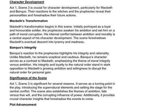 AQA GCSE English Literature - Macbeth - An Analysis of Act 1, Scene 3 ...
