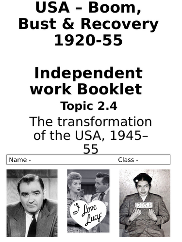 A Level Paper 2 Edexcel History Boom Bust and Recovery Topic 4 Booklet ...