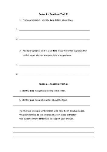 Edexcel GCSE English Language Paper 2 Non-Fiction - Question 7a/7b ...