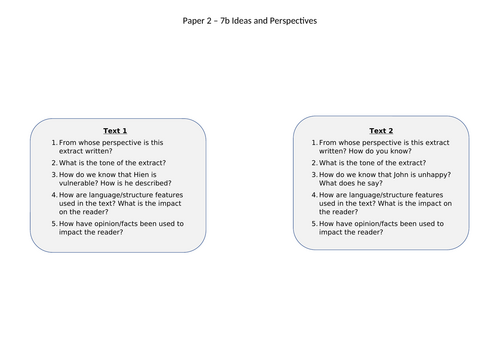 Edexcel GCSE English Language Paper 2 Non-Fiction - Question 7a/7b ...