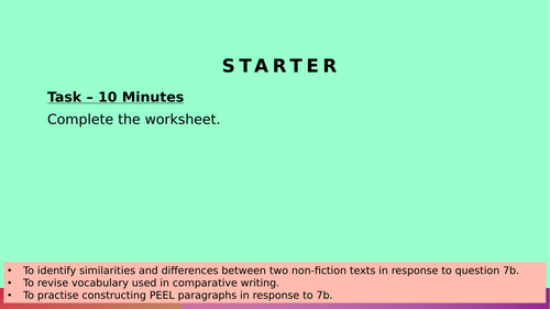 Edexcel GCSE English Language Paper 2 Non-Fiction - Question 7a/7b ...