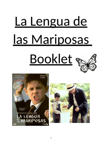 La Lengua de las Mariposas Booklet | Teaching Resources