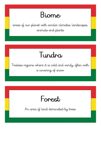 Biomes Word Cards Display | Teaching Resources