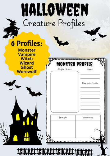 Halloween Creature Profiles - Art, English, Creative Activity ...