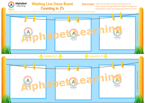 Counting in 2s to 50 Game - Washing Line/Socks | Teaching Resources