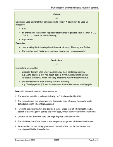 Pearson Edexcel Functional Skills English - Punctuation Revision ...