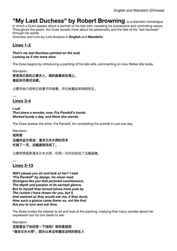 My Last Duchess GCSE Poetry EAL Bilingual Pack | Teaching Resources