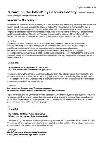 Storm on the Island GCSE Poetry EAL Pack | Teaching Resources