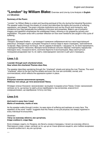 London GCSE Poetry EAL Pack | Teaching Resources