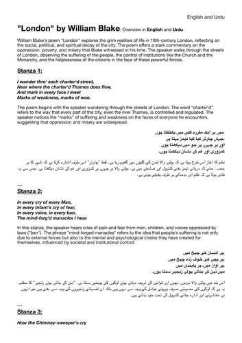 London GCSE Poetry EAL Pack | Teaching Resources