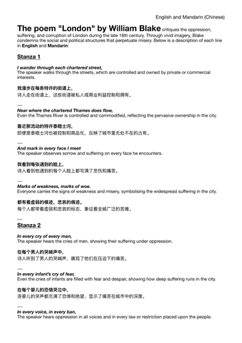 London GCSE Poetry EAL Pack | Teaching Resources