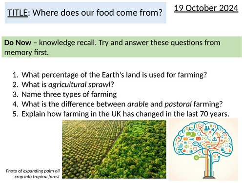KS3 Geography unit on the environmental impact of agriculture and our ...