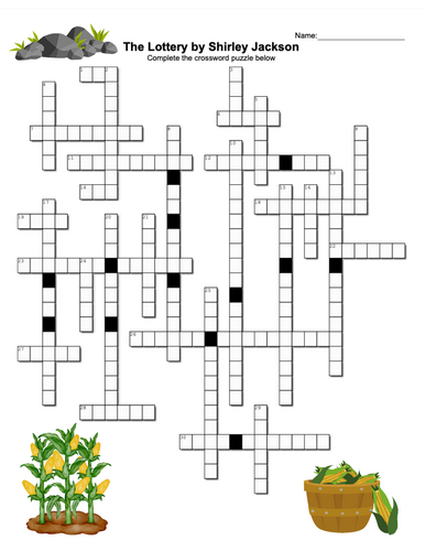 The Lottery by Shirley Jackson Crossword Puzzle and answer key ...