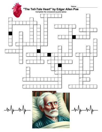 The Tell-Tale Heart Edgar Allen Poe Review Crossword Puzzle | Teaching ...