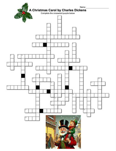 A Christmas Carol by Charles Dickens Review Crossword Puzzle | Teaching ...