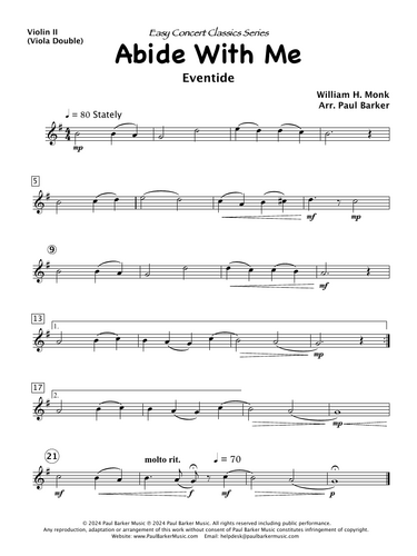 Abide With Me (Easy Full Orchestra) | Teaching Resources
