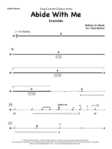 Abide With Me (Easy Full Orchestra) | Teaching Resources