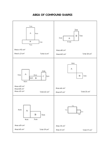 Engaging Compound Shapes Worksheets for Confident Area Calculation ...