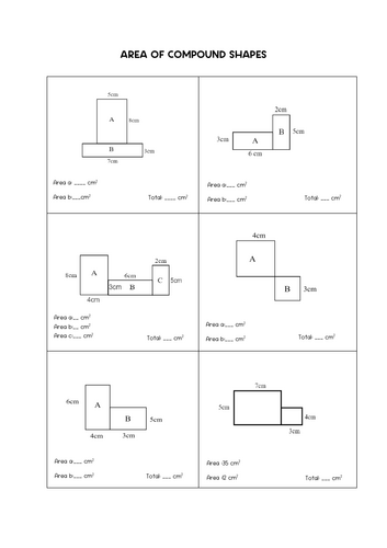 Engaging Compound Shapes Worksheets for Confident Area Calculation ...