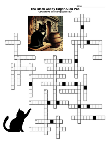 The Black Cat by Edgar Allen Poe Review Crossword Puzzle | Teaching ...