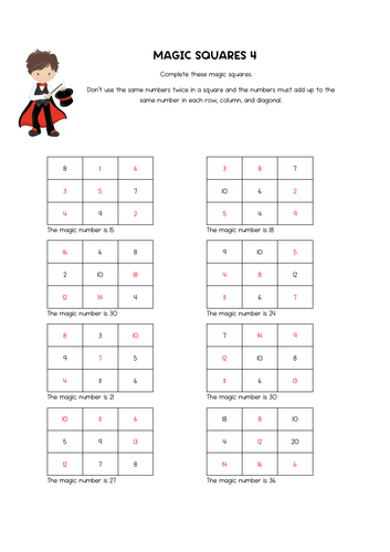 Magic Squares Activity Pack – Fun Problem-Solving Challenges for Kids ...