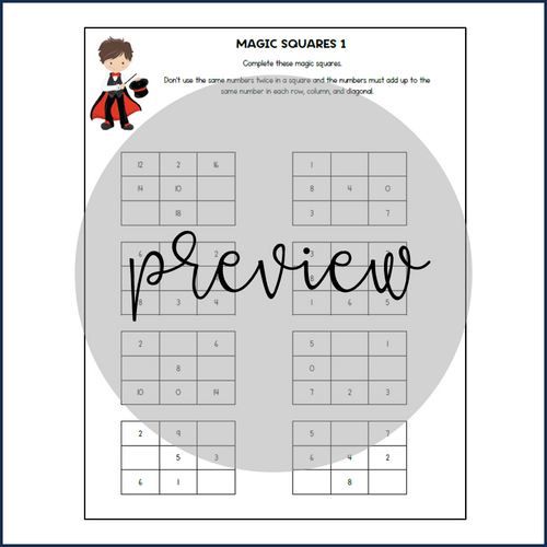 Magic Squares Activity Pack – Fun Problem-Solving Challenges for Kids ...