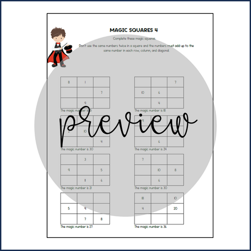 Magic Squares Activity Pack – Fun Problem-Solving Challenges for Kids ...