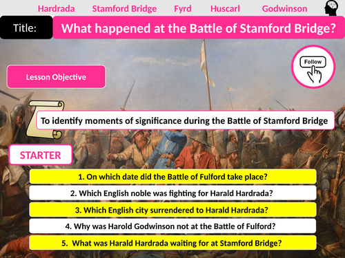 ROLE PLAY - Battle of Stamford Bridge | Teaching Resources