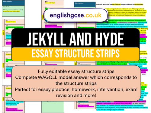 Jekyll and Hyde Essay Structure Strips | Teaching Resources