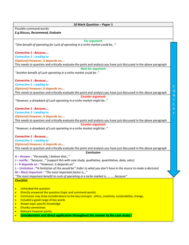 IB DP Business Management Structure Strips - Paper 1 and 2. | Teaching ...