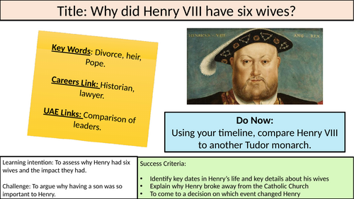 KS3 History - The Tudors - 11 lessons | Teaching Resources