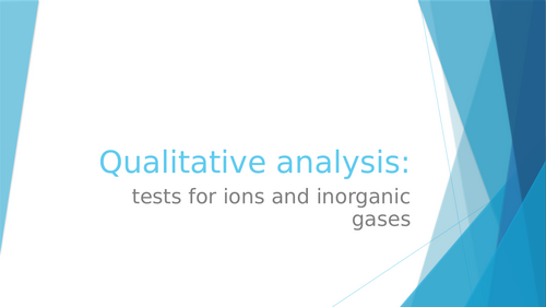 Qualitative analysis: tests for ions and inorganic gases (Chemistry ...