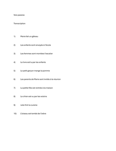 IGCSE / IB French: The passive voice in the present tense (Voix passive ...
