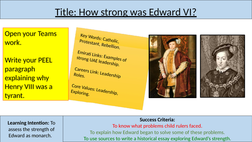 History - KS3 Tudors - Edward VI | Teaching Resources