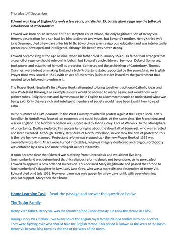 History KS3 Tudors bundle | Teaching Resources