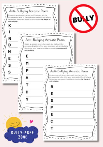 Anti-Bullying Week Acrostic Poety English Activity | Teaching Resources
