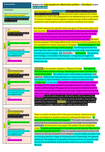 Power and Conflict Essay Structure Strip | Teaching Resources