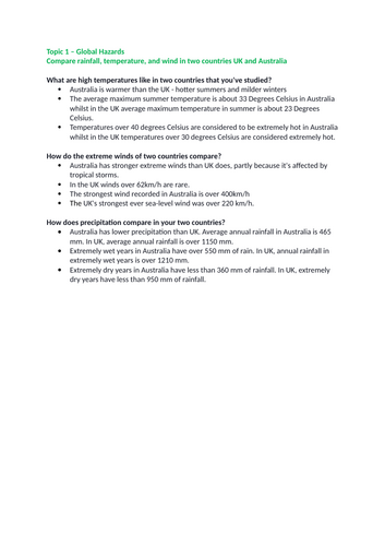 GCSE Geography OCR B Paper 1 Grade 9 Revision Notes | Teaching Resources