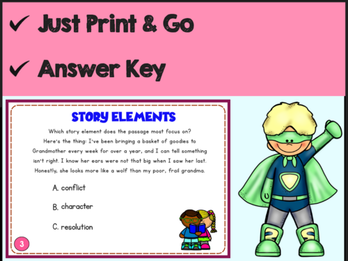 Story Elements Task Cards Review Activities | Teaching Resources
