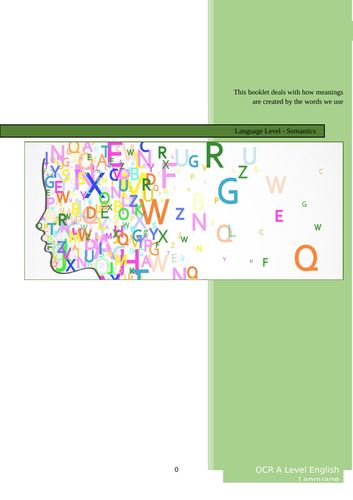 OCR A Level English Language Year 1: Course Booklet 4 - Semantics ...