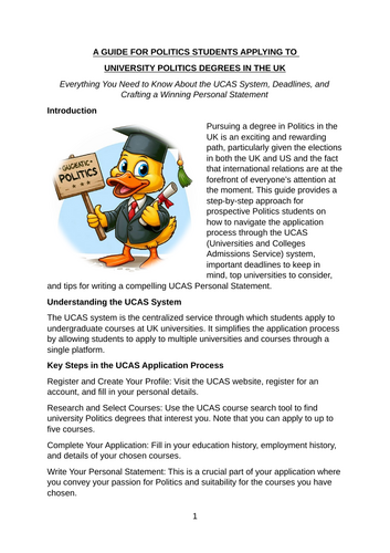 PSHE: A Guide to applying for University for Politics students - UCAS ...