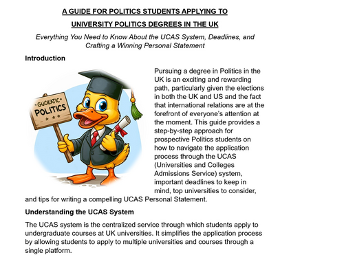PSHE: A Guide to applying for University for Politics students - UCAS ...