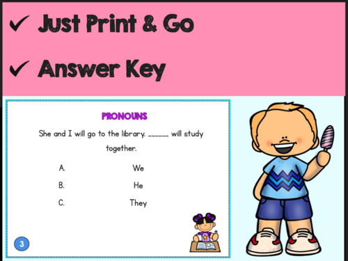 Pronouns Task Cards Review | Teaching Resources