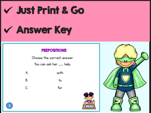 Prepositions Task Cards Practice | Teaching Resources