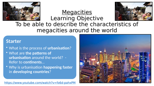AQA A Level Geography. Contemporary Urban Environments L10 Megacities ...